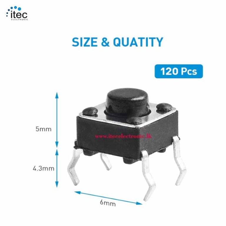 6 x 6mm x 5mm Momentary Tactile Tact Push Button Switch for PCB 4 Pin ...