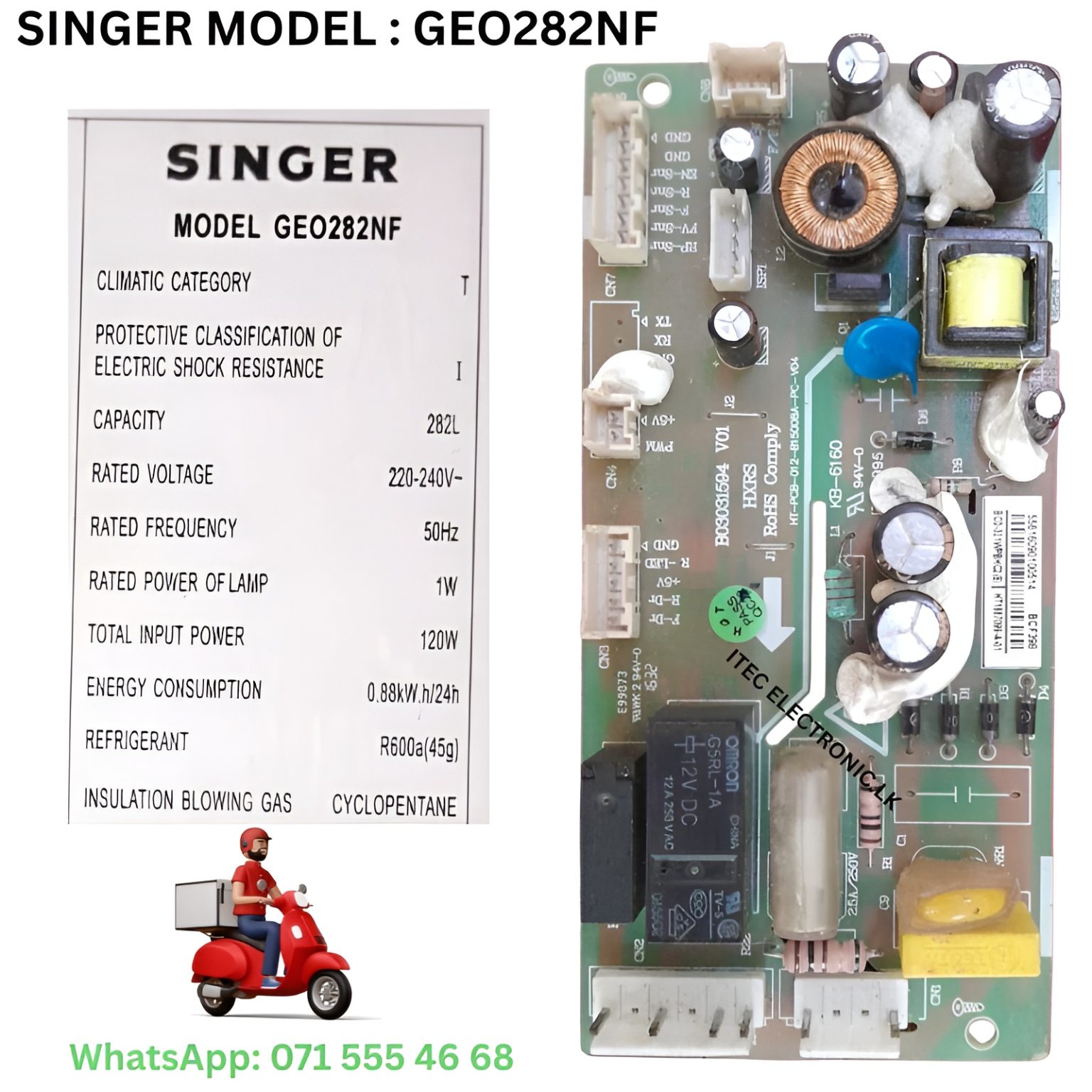 SINGER MODEL : GEO282NF / PCB - ITEC ELECTRONICS