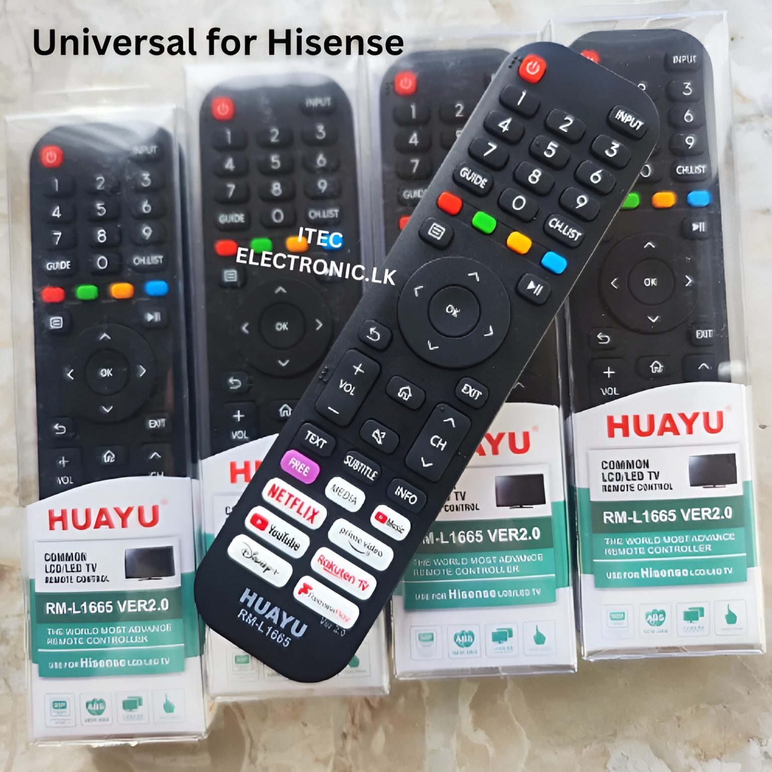 Universal TV Remote Control for Hisense RM-L1665 - ITEC ELECTRONICS