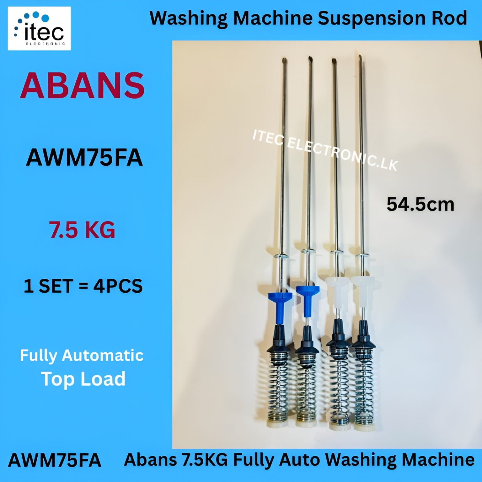 AWM75FA ABANS WASHING MACHINE FULLY AUTO SUSPENSION 54.5cm ( 1 SET ...
